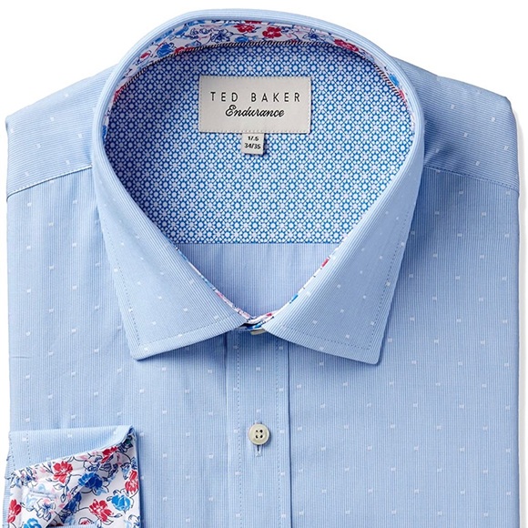 Ted Baker | Shirts | Ted Baker Mens Slim Fit Crete Dobby Dot Dress ...